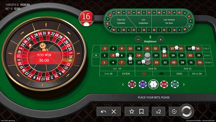Tom Horn Gaming | European Roulette. Announced Bets