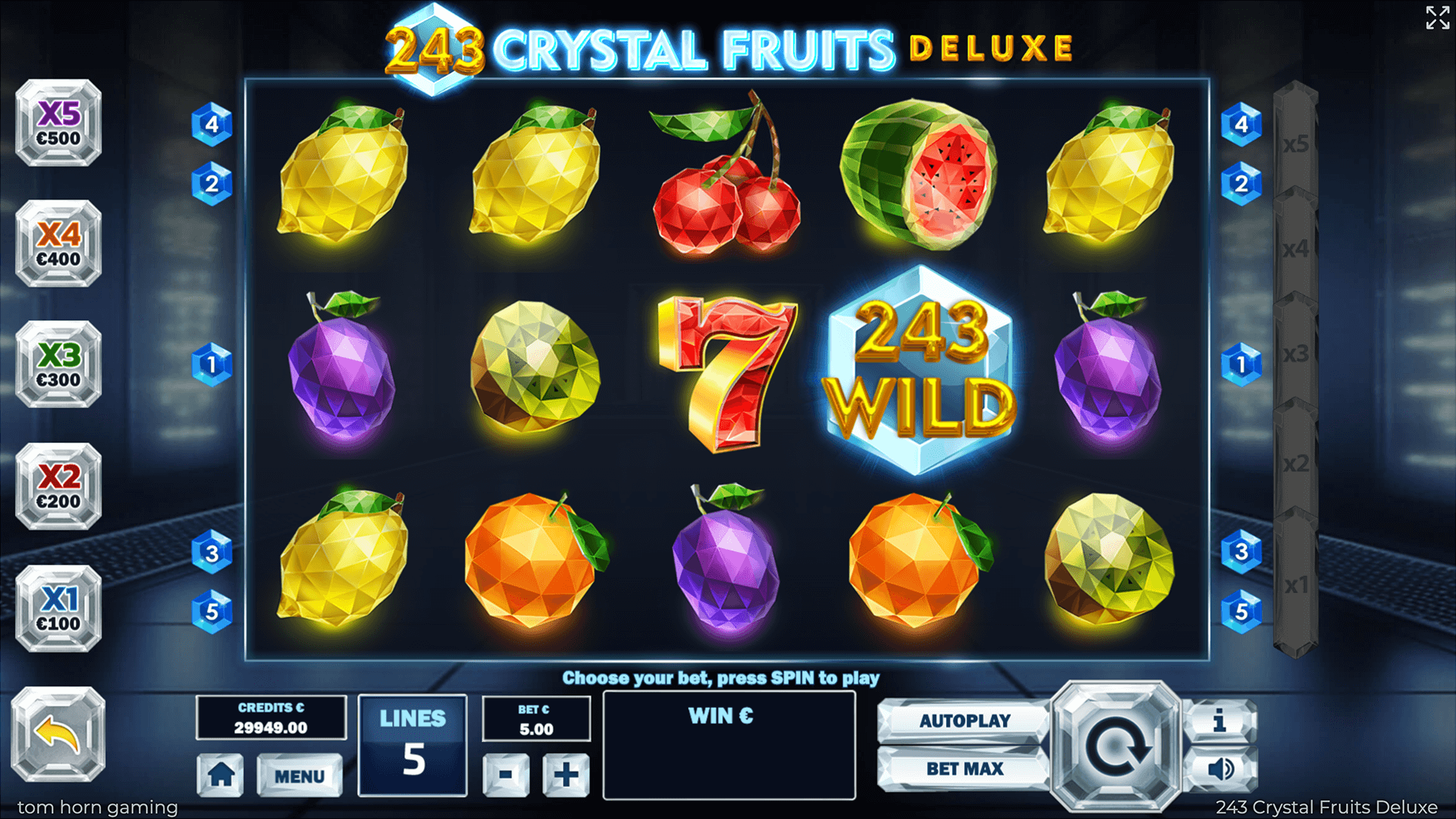 Tom Horn Gaming | 243 Crystal Fruits Deluxe